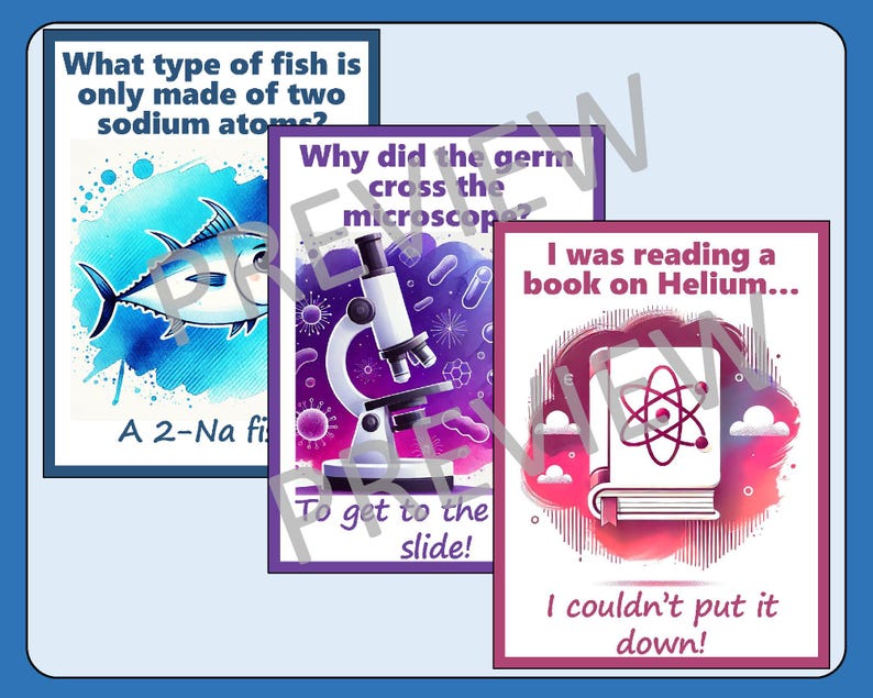 Funny Science Pun Posters: Chemistry, Biology, Physics (PDF Download ...
