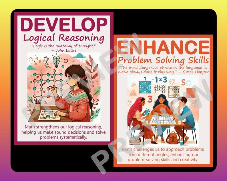 Why Learn Math Posters | Growth Mindset Motivational Math Quotes Poster ...