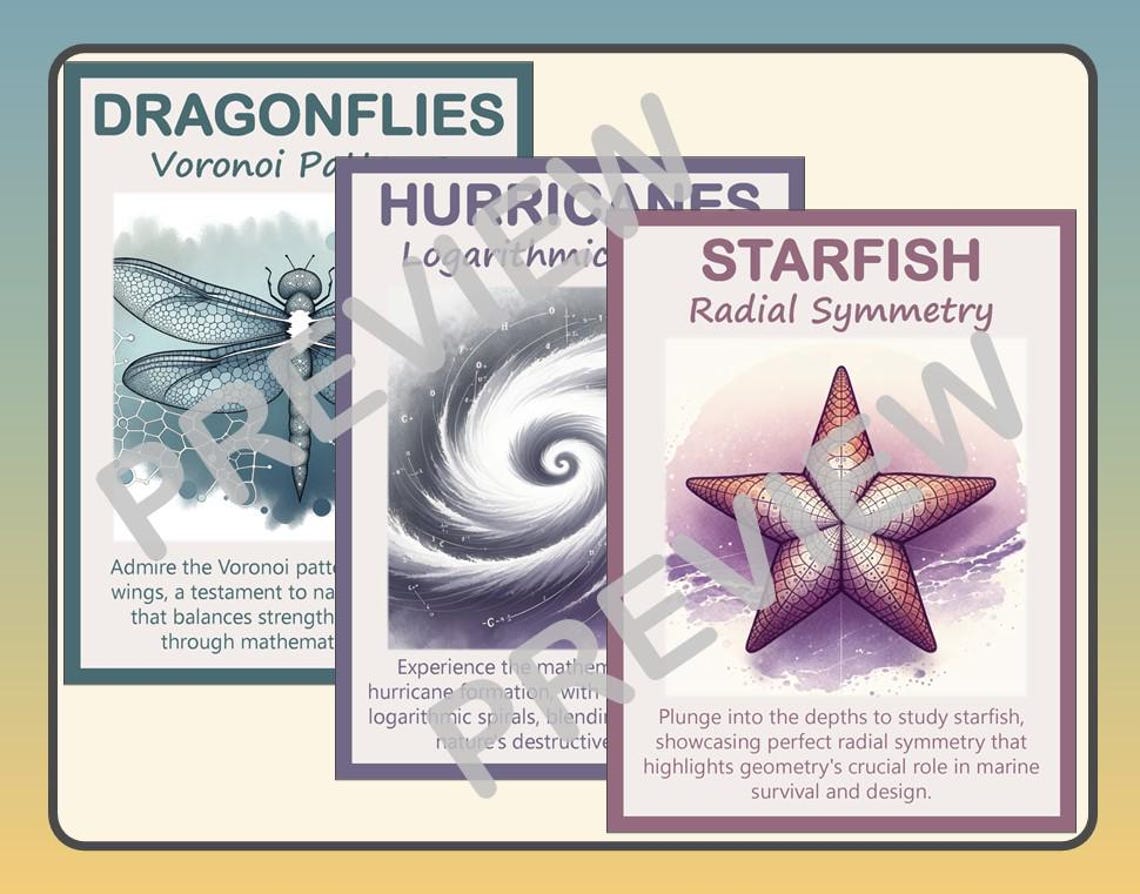 Math in Nature Poster Set: Boho STEM Classroom Decor Bulletin Board ...