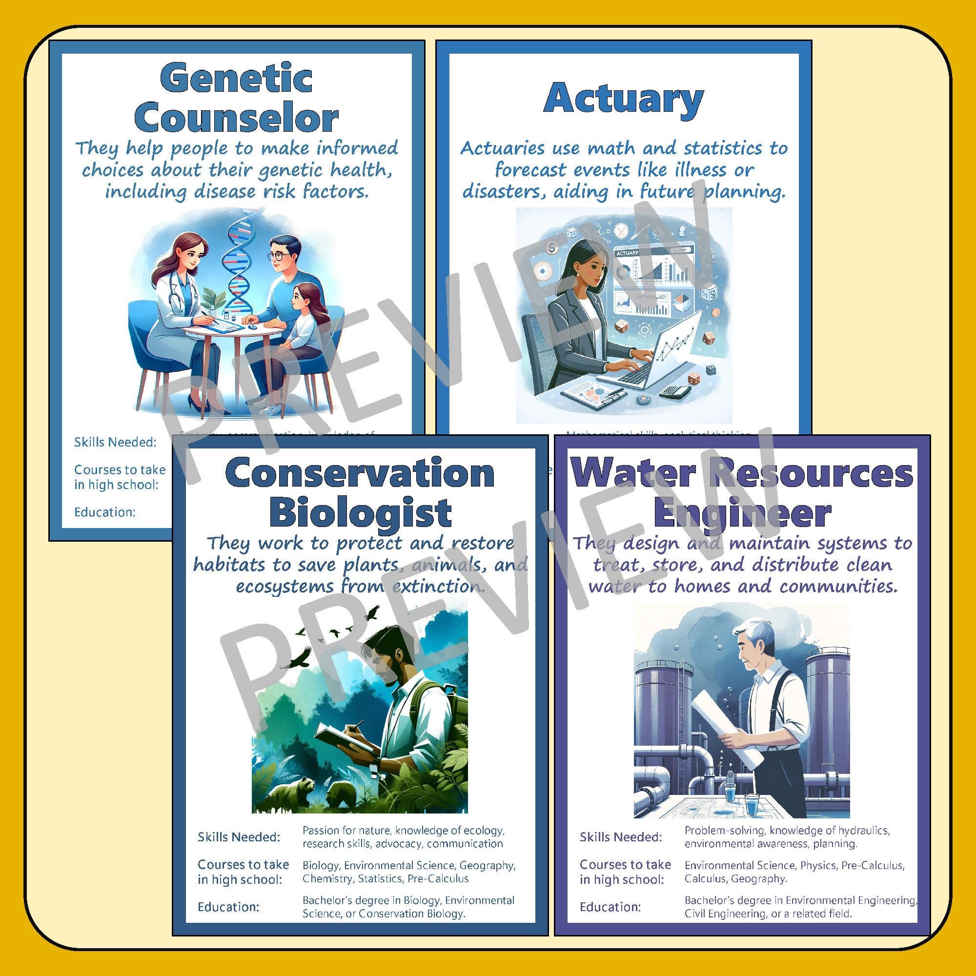 STEM Careers Classroom Posters: Science, Technology, Engineering, Math ...