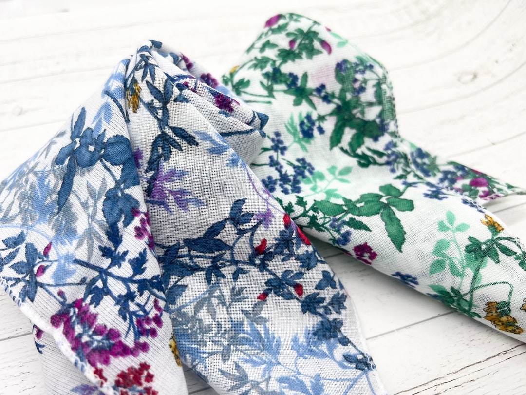 Wild Flower Print Cotton Gauze Scarf, Cotton Bandana, Soft Cotton Scarf ...