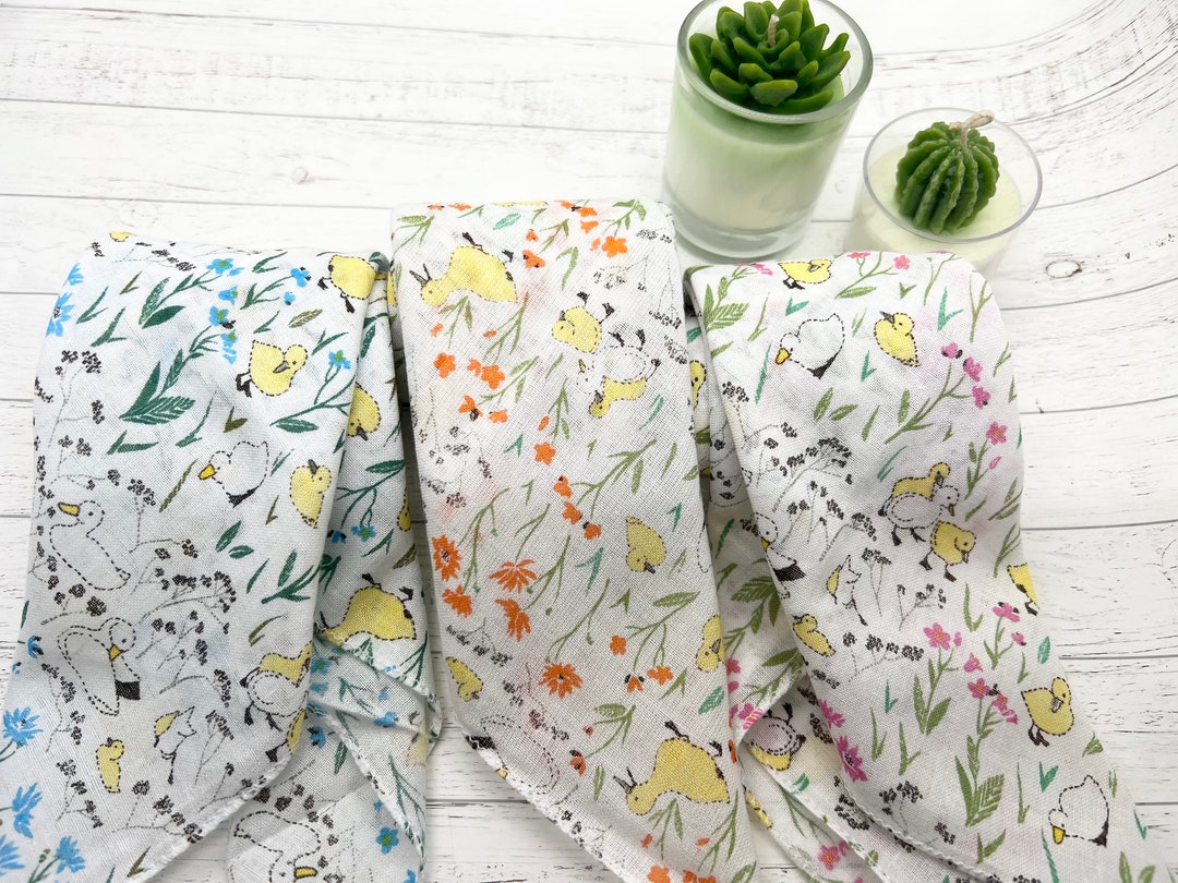 Duck Print Cotton Gauze Scarf, Cotton Bandana, Soft Cotton Scarf, Chemo ...