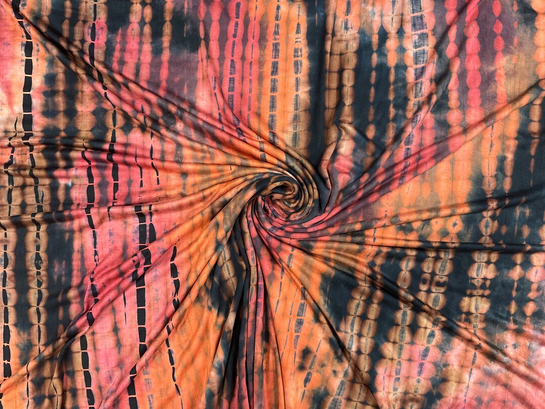 Rayon Black Red Bamboo Tie Dye Fabric by the Yard,rayon Spandex Fabric ...