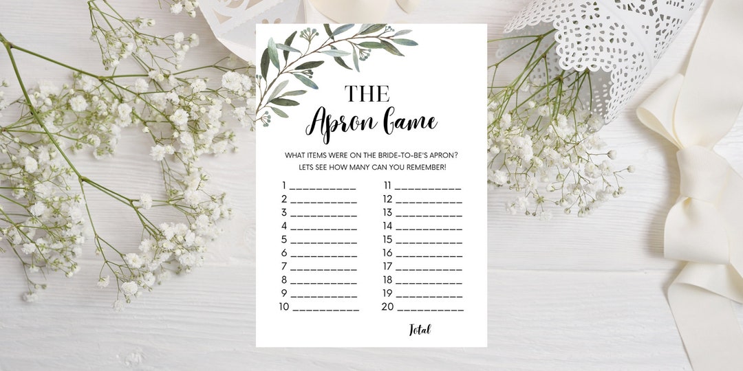 The Apron Game Bridal Shower Game - Digital Download - Etsy