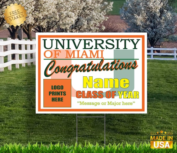 University of Miami Customizable Graduation Signs home | Etsy