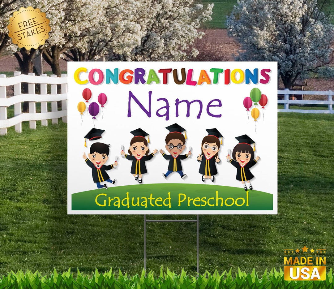 Kids Customizable Graduation Signs "preschool - 5th Grade" - Etsy