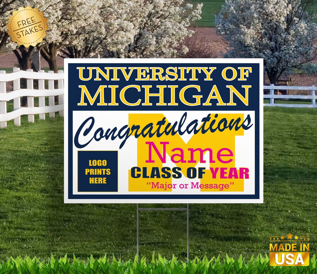 University of Michigan Customizable Graduation Signs "home of the ...