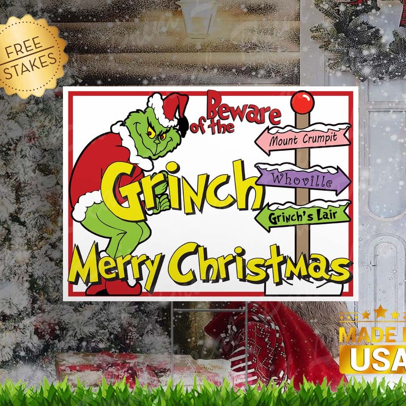Grinch Beware Signs - Etsy