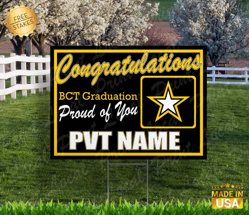 United States Army Basic Training Graduation Sign Army Yard - Etsy