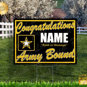 United States Army Sign Army Bound Yard Sign Join the Army Sign United ...