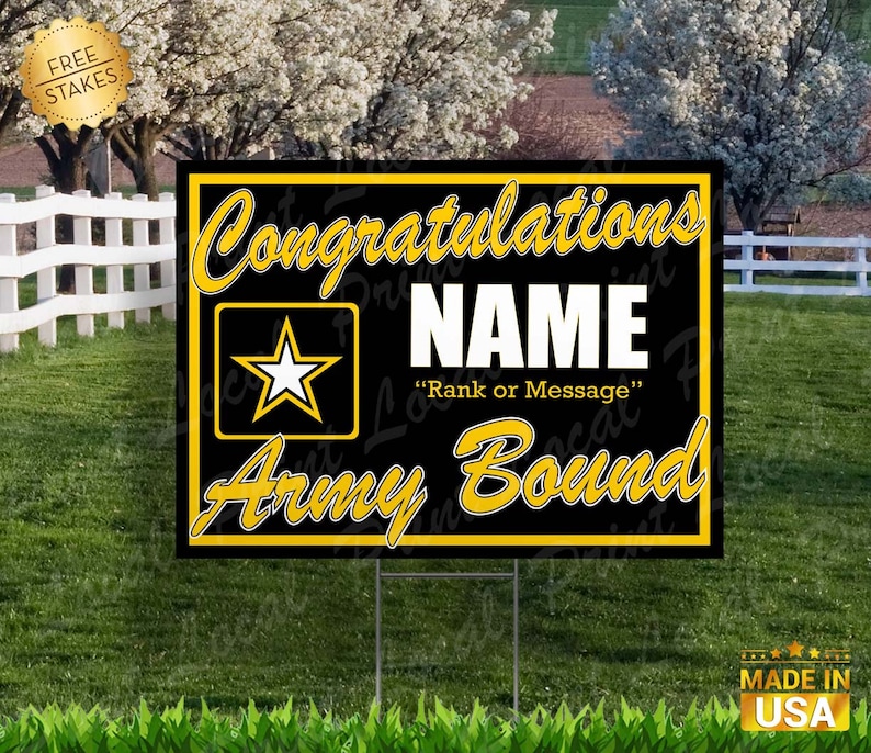 United States Army Sign Army Bound Yard Sign Join the Army - Etsy