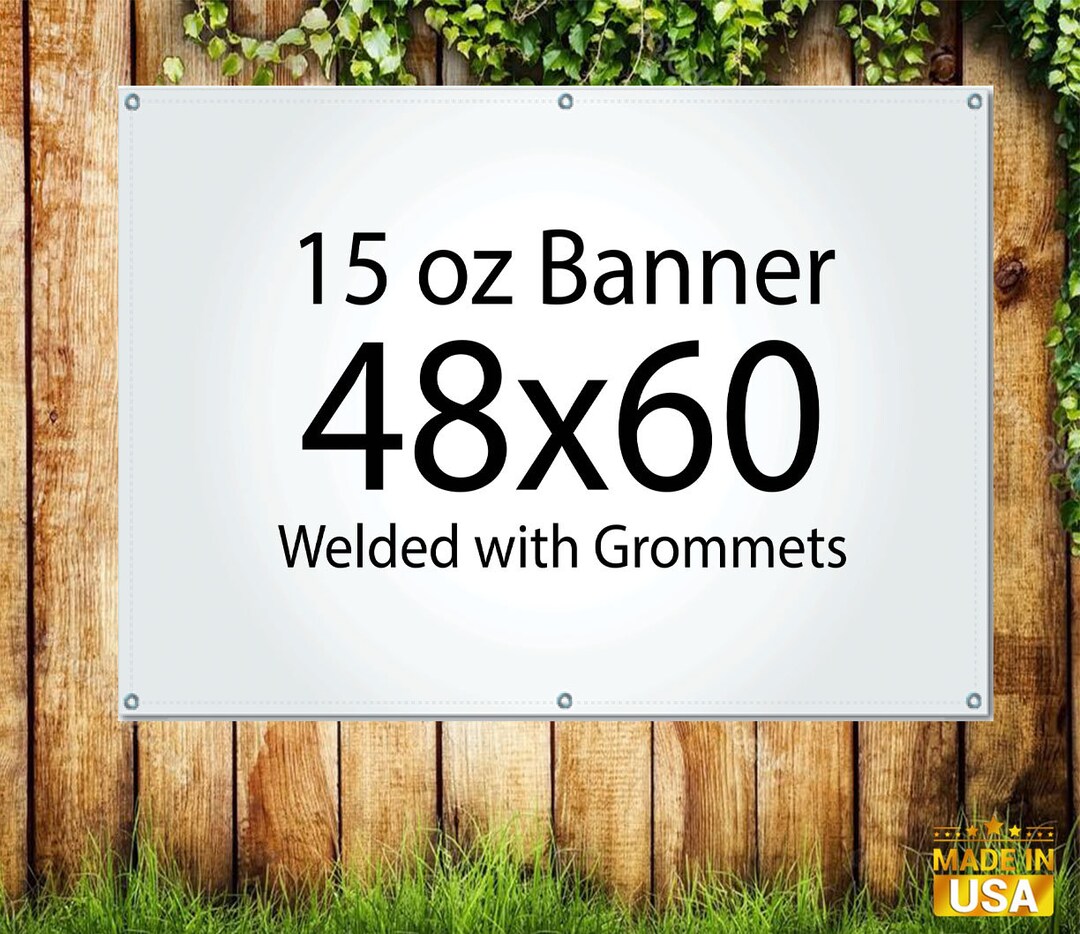 Custom Banner 48"x60" - Portrait or Landscape, Full Color, Free ...