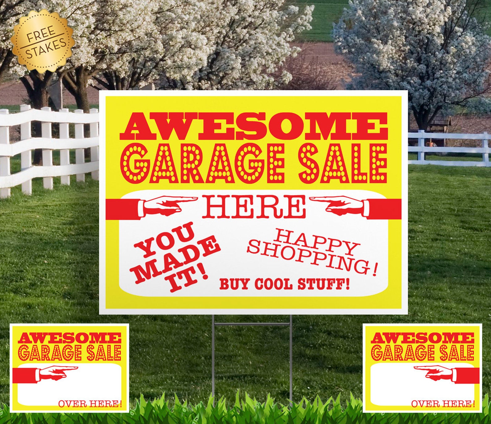 Garage Sale Yard Signs Customizable Yard Sign Rummage Sale Estate Sale ...