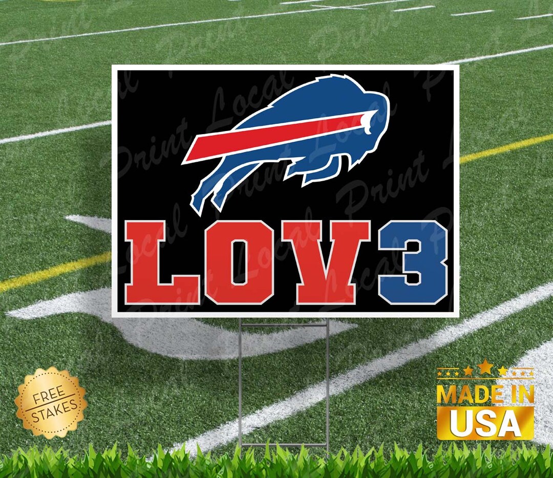Buffalo Bills Damar Hamlin lov3 Edition Corrugated Yard Sign With H ...