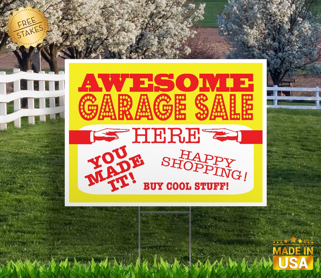 Garage Sale Yard Signs Customizable Yard Sign Rummage Sale Estate Sale ...