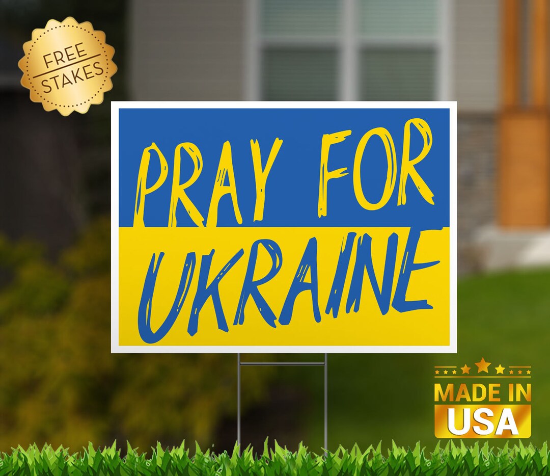 Pray for Ukraine Corrugated Yard Sign With H-stake for Display. - Etsy