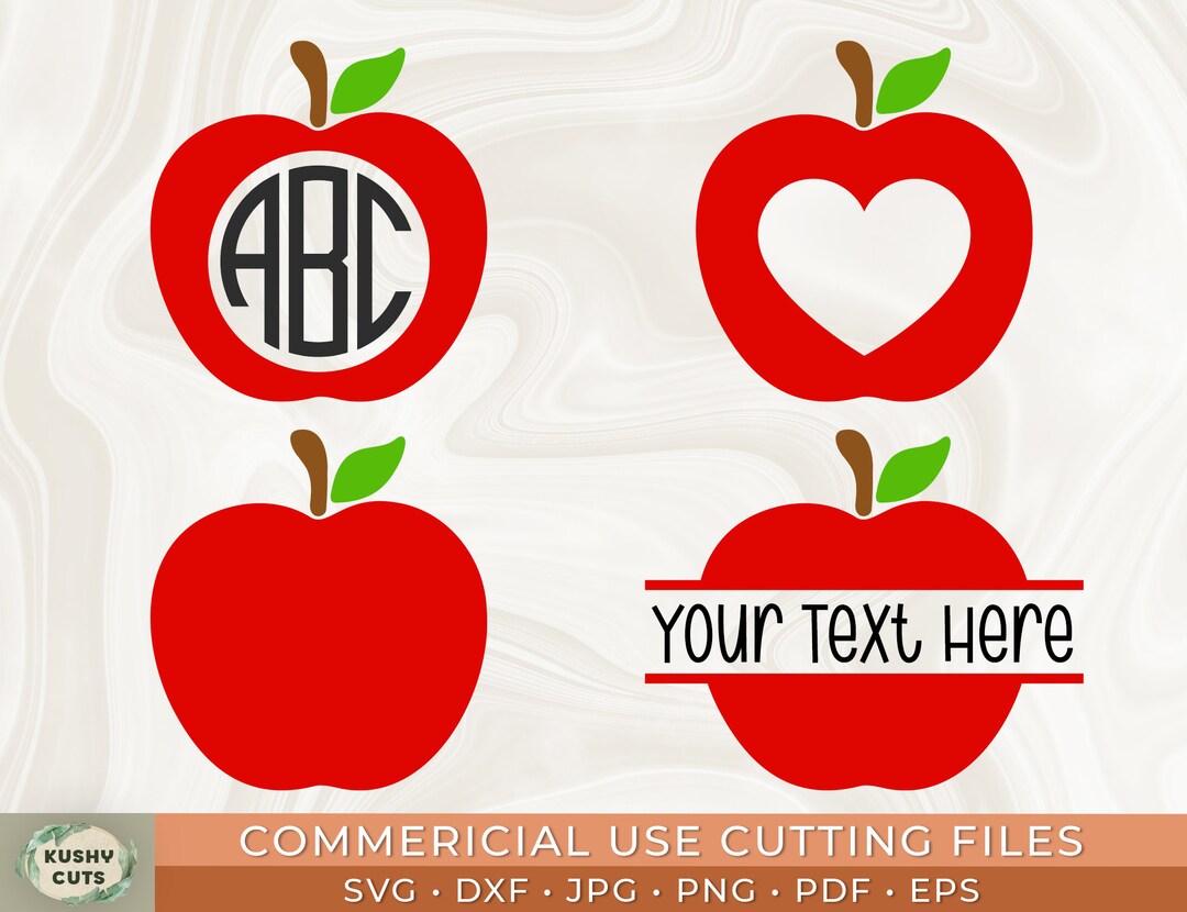 Teacher Apple SVG, Apple Monogram Frame SVG, Teacher SVG Bundle - Svg ...