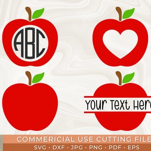 Teacher Apple SVG, Apple Monogram Frame SVG, Teacher SVG Bundle - Svg ...