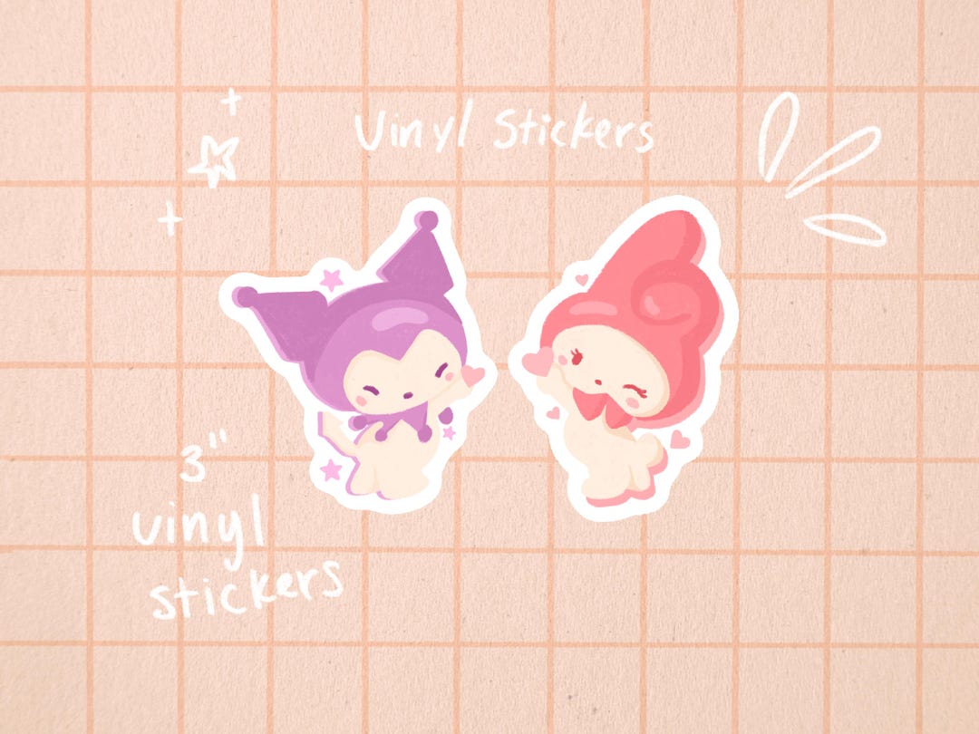 My Melo + Kuromi | Sanrio Inspired Die Cut Vinyl Sticker - Etsy