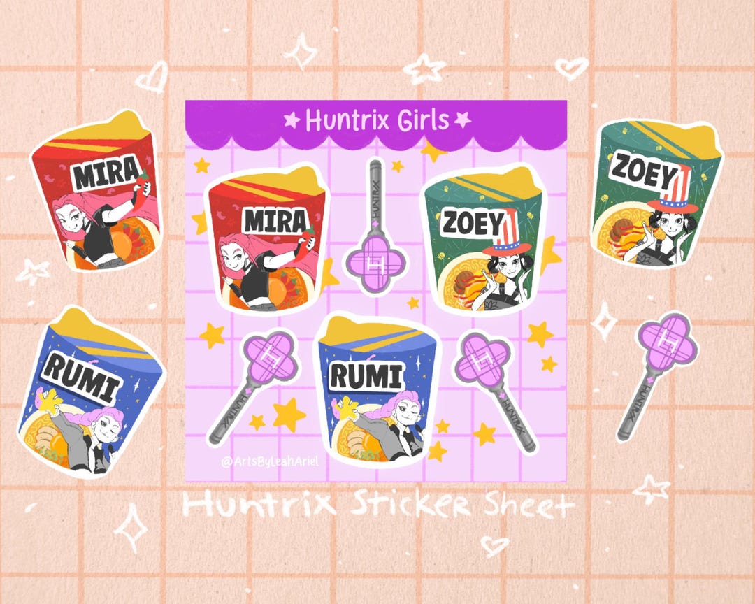 Huntrix Girls Ramen Sticker Sheet - Etsy