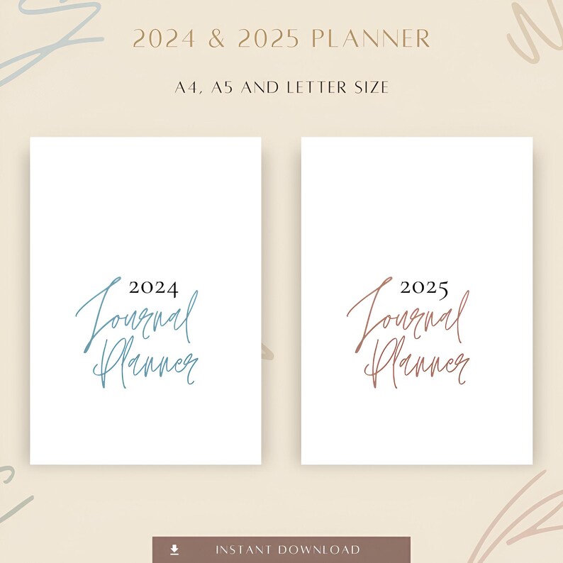 Printable Planner 2024-2025, Calendar, Planner Bundle 2024, 2025 ...