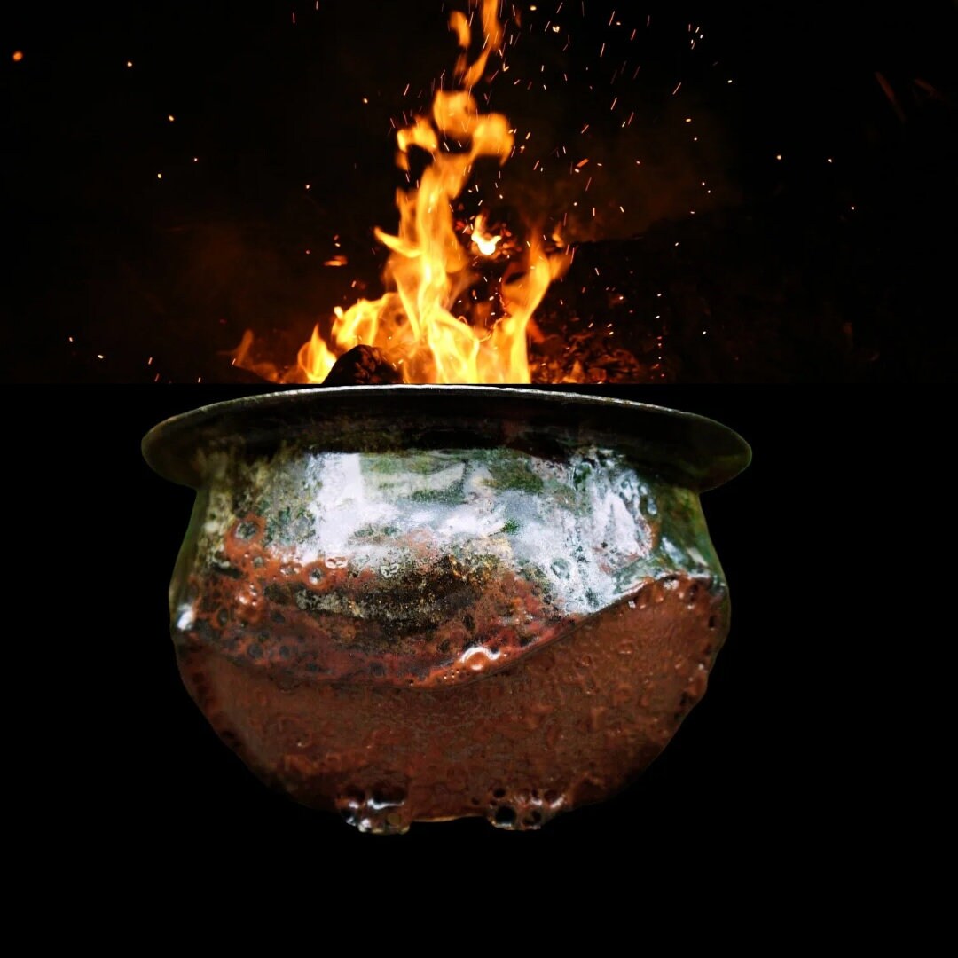 Black and Red Fairy Cauldron With Artisanal Ceramic Effects I - Etsy