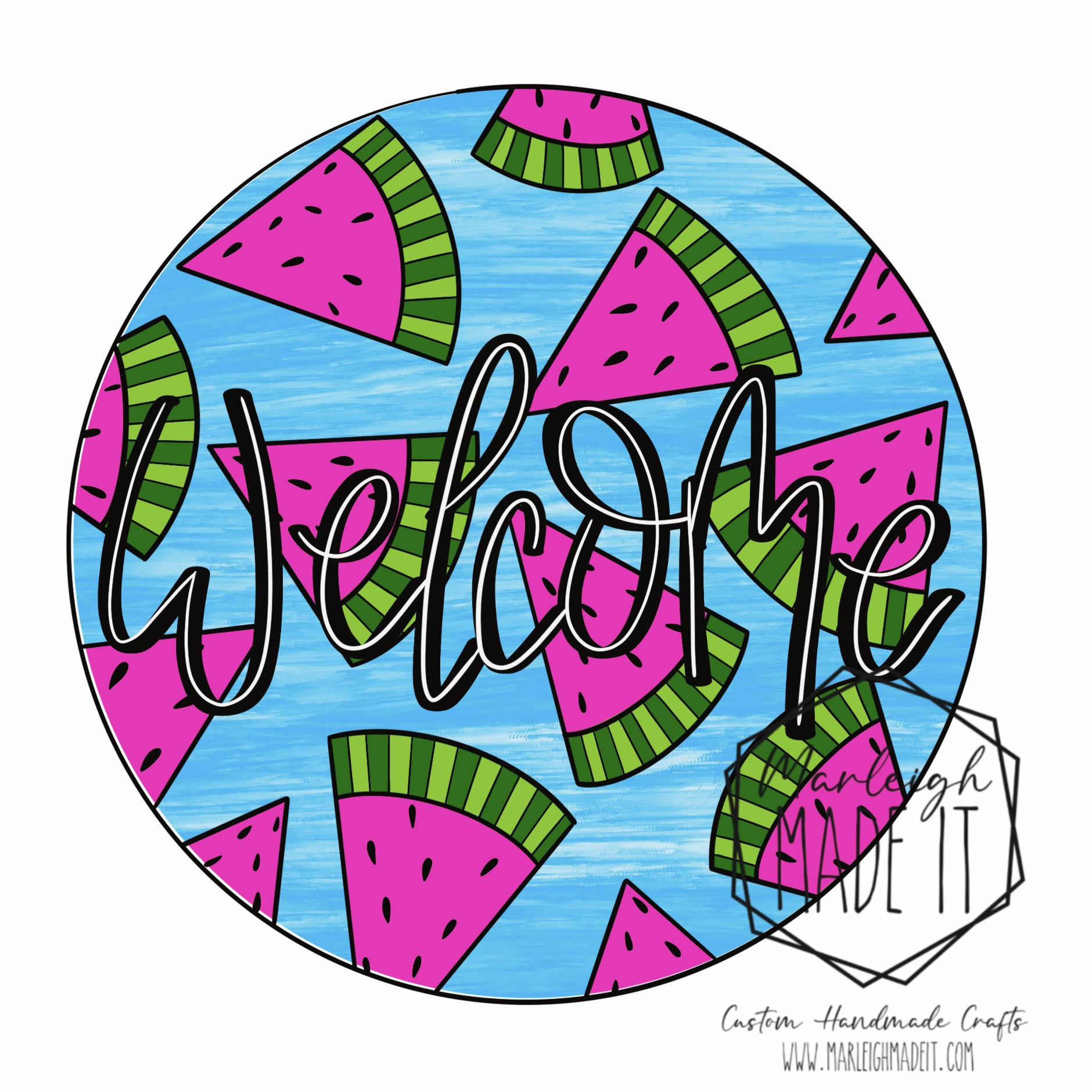 Watermelon Door Hanger Template - Watermelon - Door Hanger - Printable ...