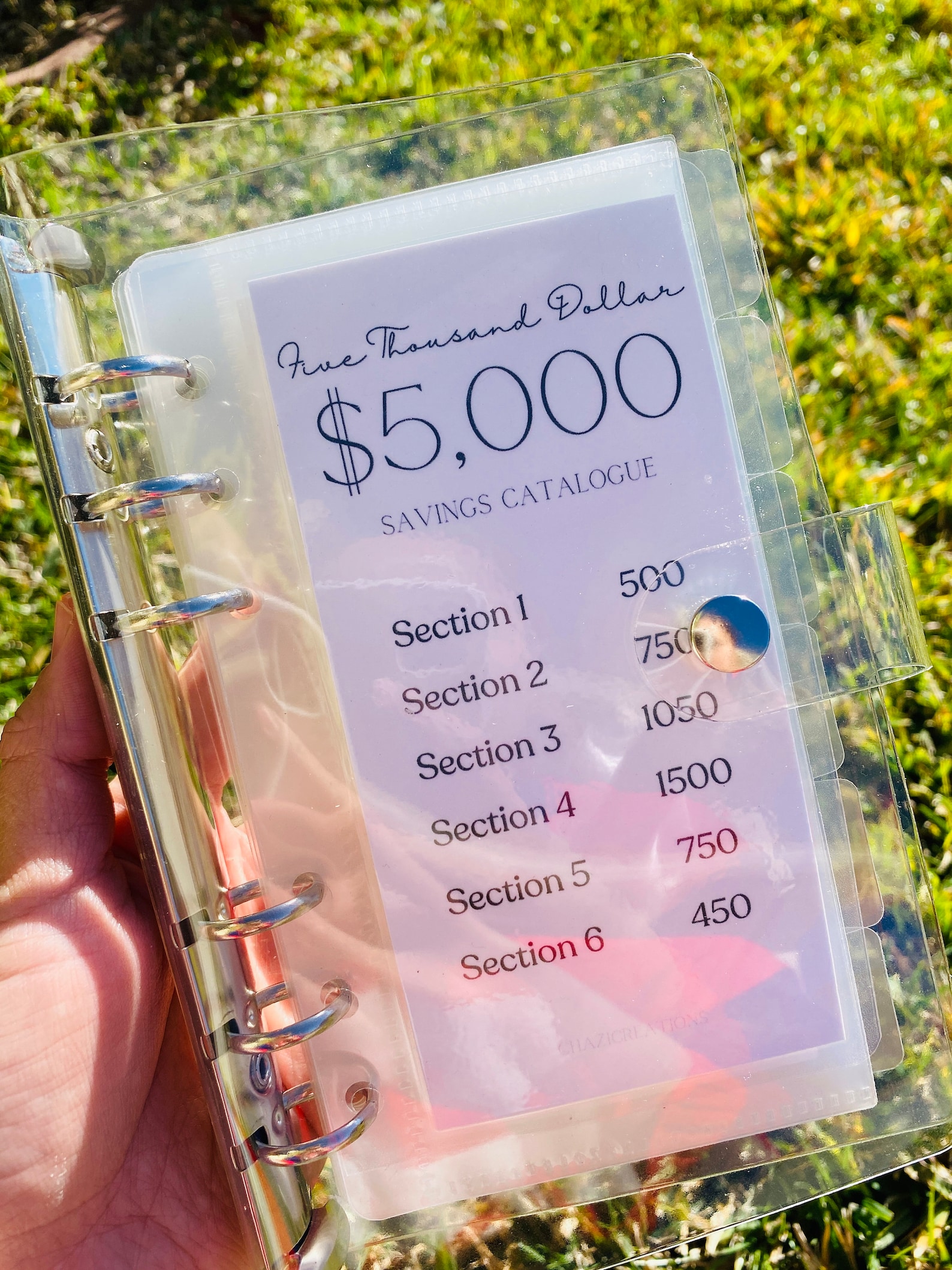 5000 Savings Challenge Binder With Laminated Tracker | Sinking Fund ...