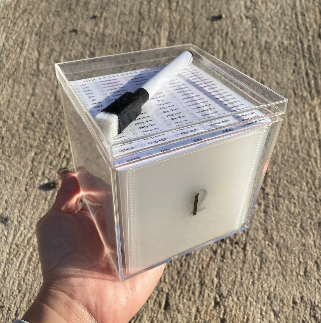 Acrylic 100 Savings Savings With Box | 5000 Savings Challenge - Etsy