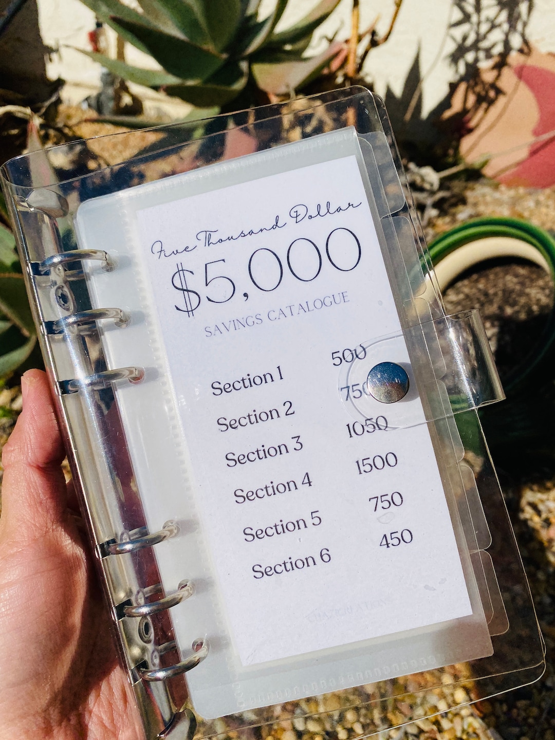 5000 Savings Challenge Binder With Laminated Tracker | Sinking Fund ...