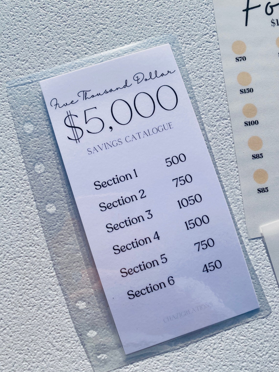 5000 Savings Challenge Binder With Laminated Tracker | Sinking Fund ...