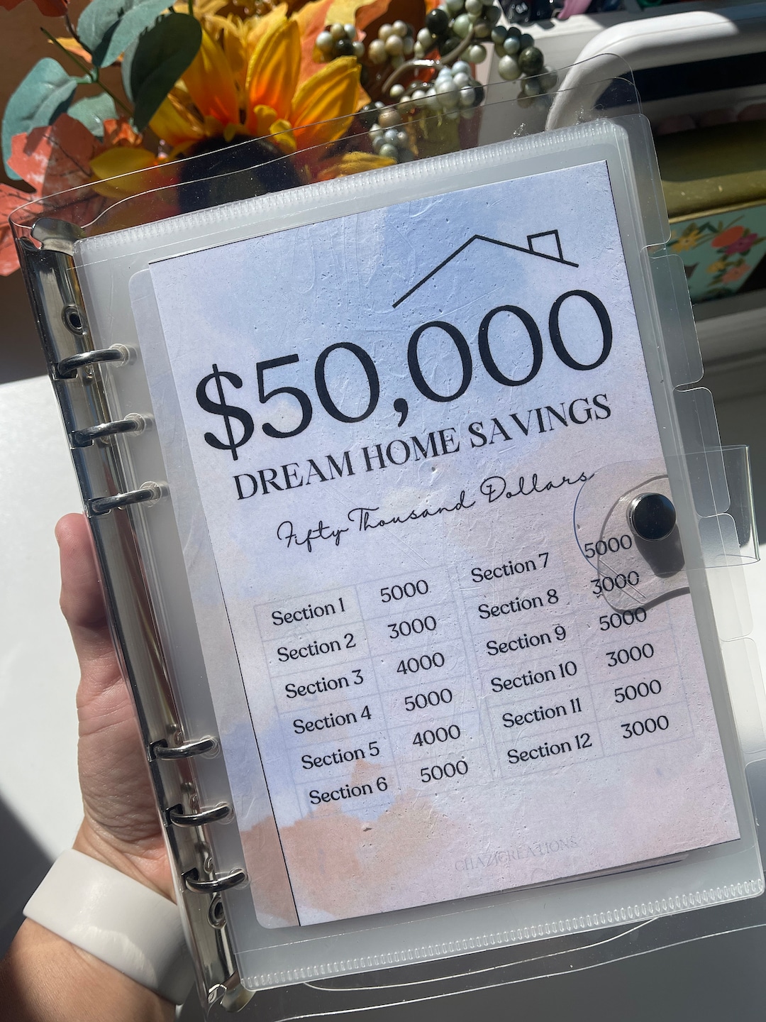 50,000 Dream House Savings Binder | A5 Binder House Downpayment ...