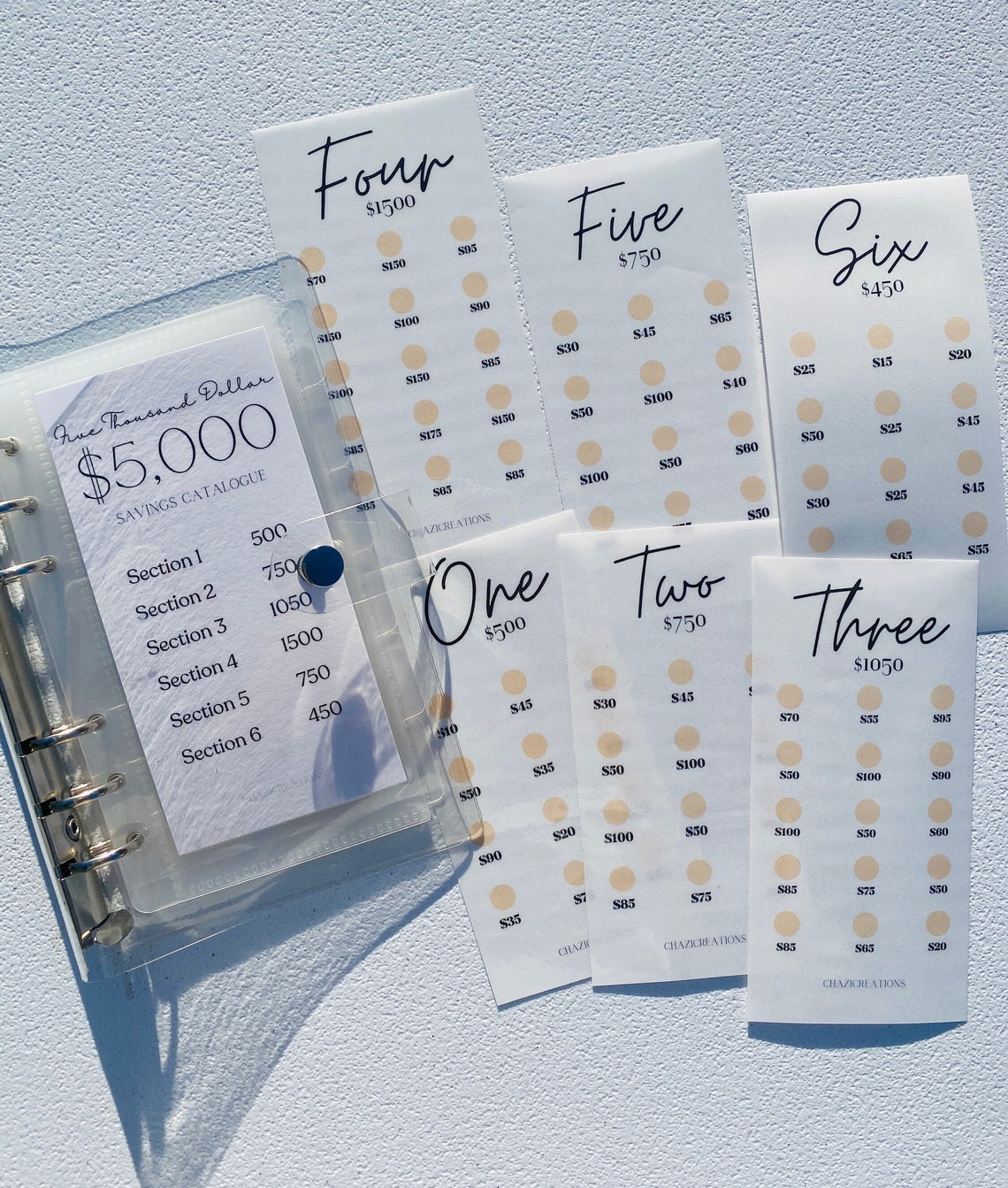 5000 Savings Challenge Binder With Laminated Tracker | Sinking Fund ...
