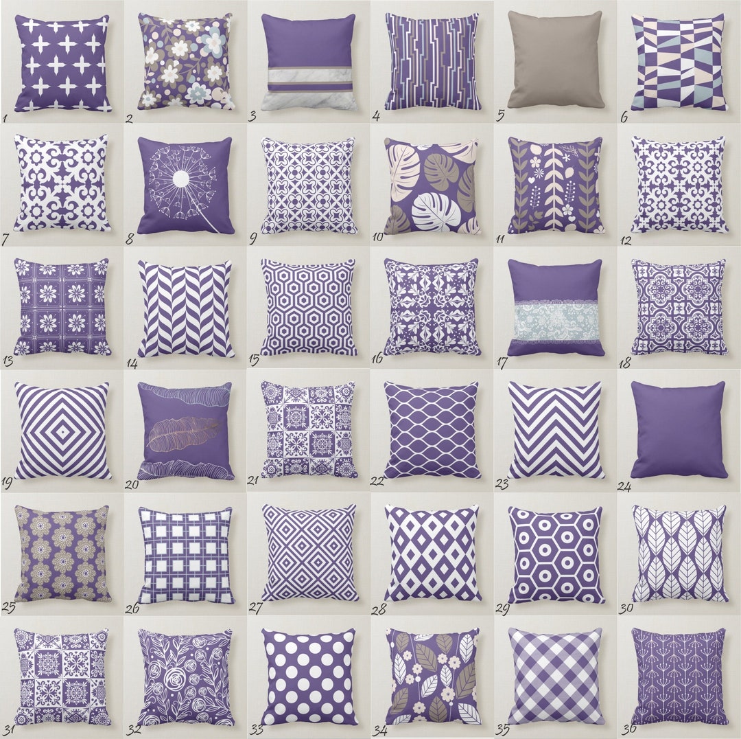 Royal Purple Throw Pillow Cover - Modern Decorative Cushion - Etsy