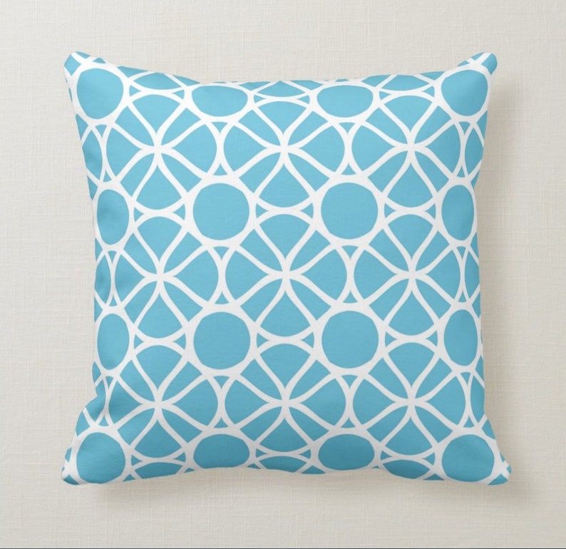 Turquoise Blue Throw Pillow Mix and Match Indoor Outdoor Decorative ...