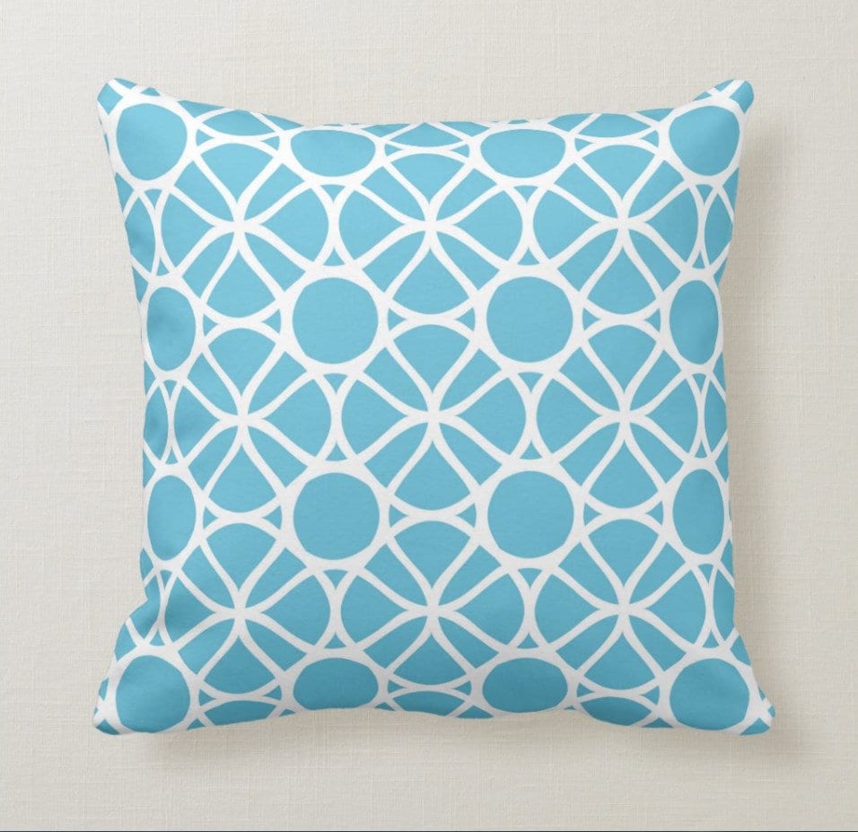 Turquoise Blue Throw Pillow Mix and Match Indoor Outdoor Decorative ...