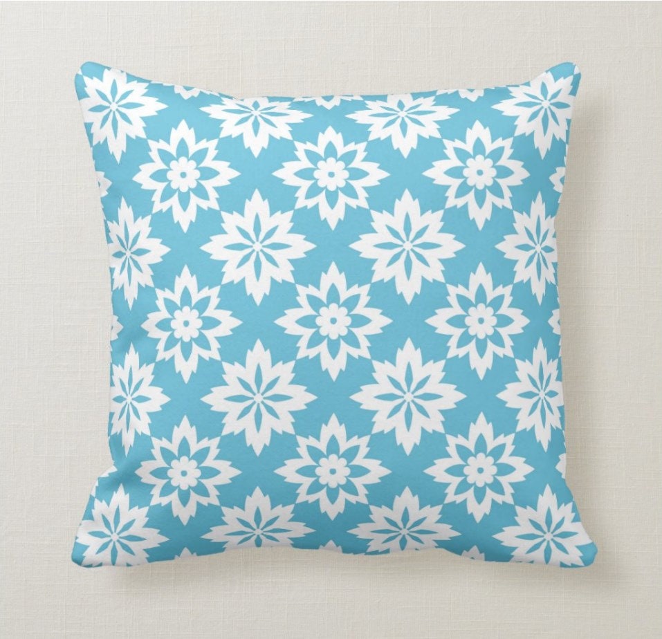 Turquoise Blue Throw Pillow Mix and Match Indoor Outdoor Decorative ...