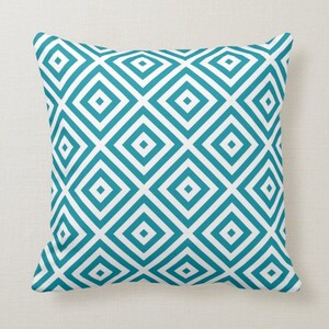 Teal Blue Throw Pillow Mix and Match Indoor Outdoor Decorative Zippered ...
