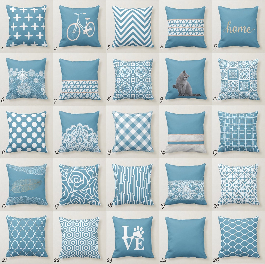 Cornflower Throw Pillow Mix and Match Indoor Outdoor Decorative ...