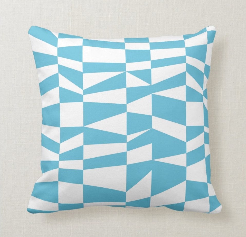 Turquoise Blue Throw Pillow Mix and Match Indoor Outdoor Decorative ...