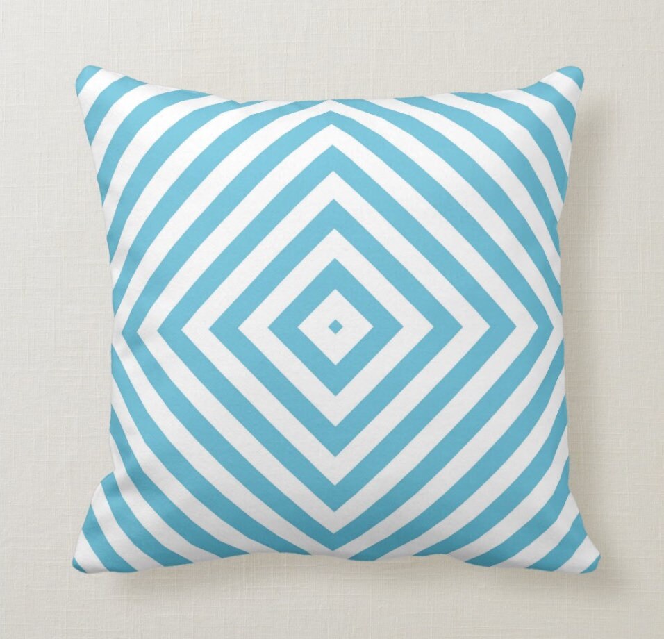 Turquoise Blue Throw Pillow Mix and Match Indoor Outdoor Decorative ...