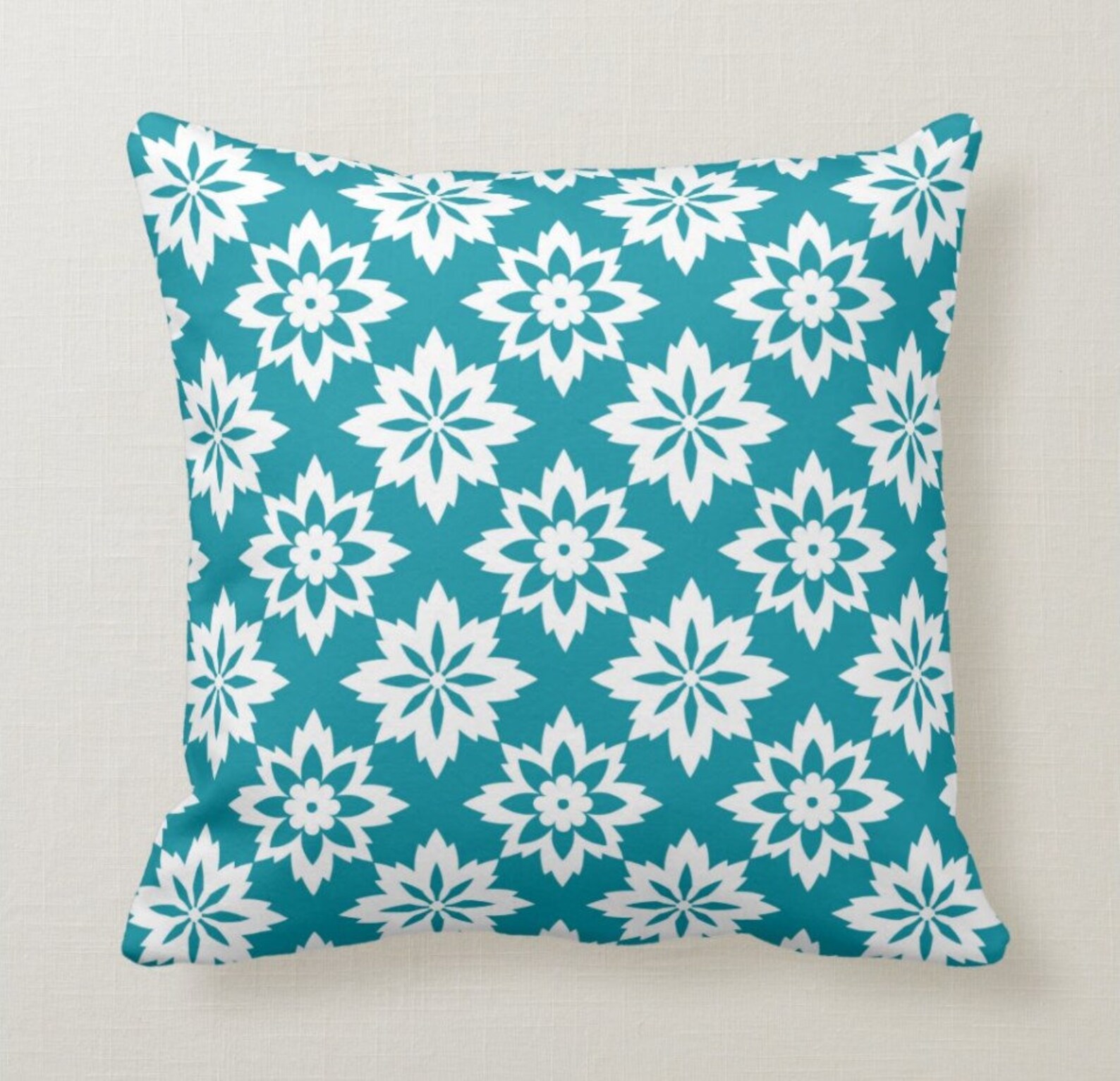 Teal Blue Throw Pillow Mix and Match Indoor Outdoor Decorative Zippered ...