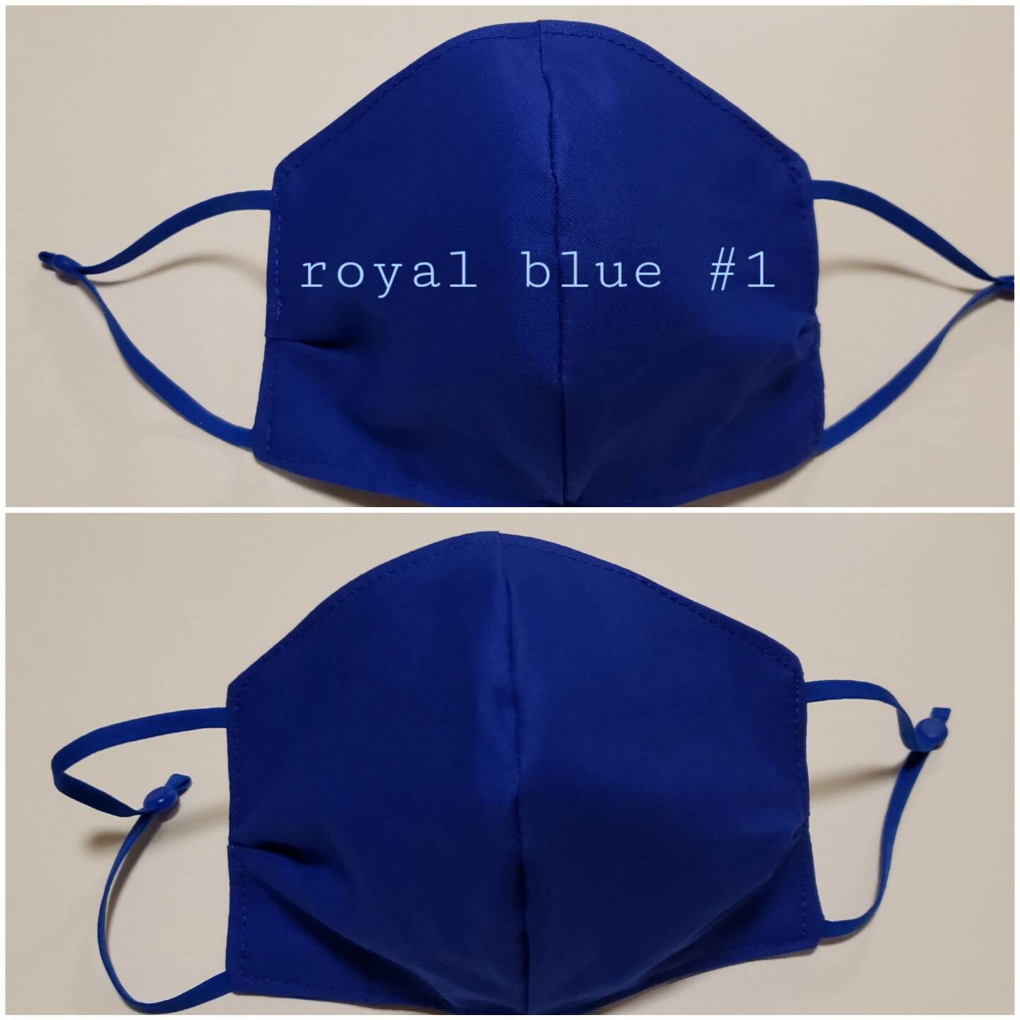 Máscara facial reversible: 1 azul real sólido | Etsy