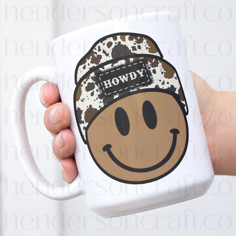 Cow Beanie PNG, Cow Print Smiley Face PNG, Western, Western Digital ...