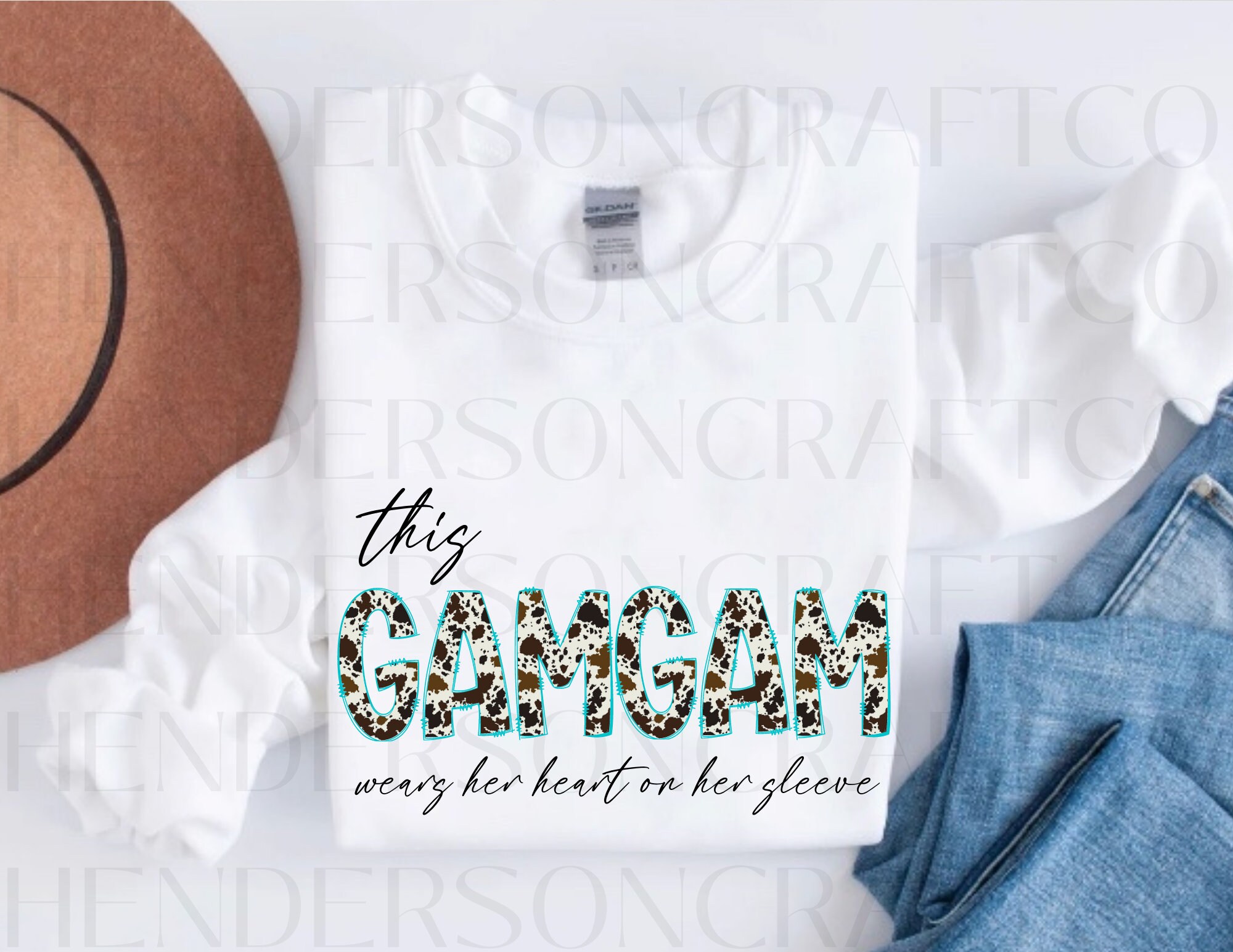 This Gamgam Wears Her Heart on Her Sleeve Png, Western PNG, Cowhide PNG ...