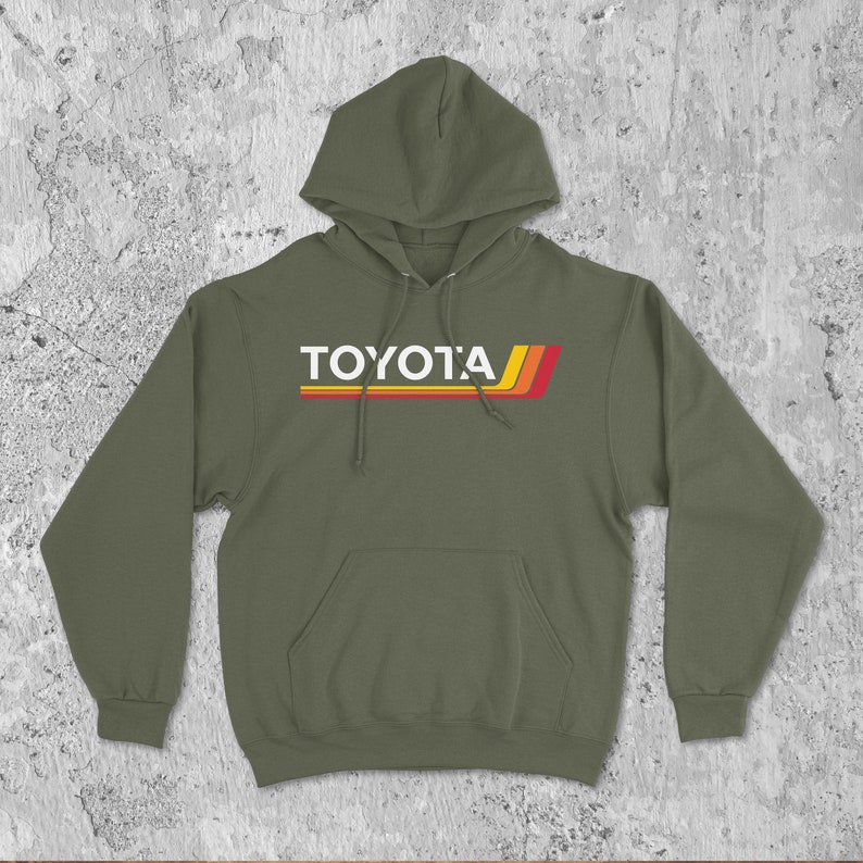 Toyota Classic Heritage Stripes Logo Hoodie Hooded Sweater Sweatshirt ...