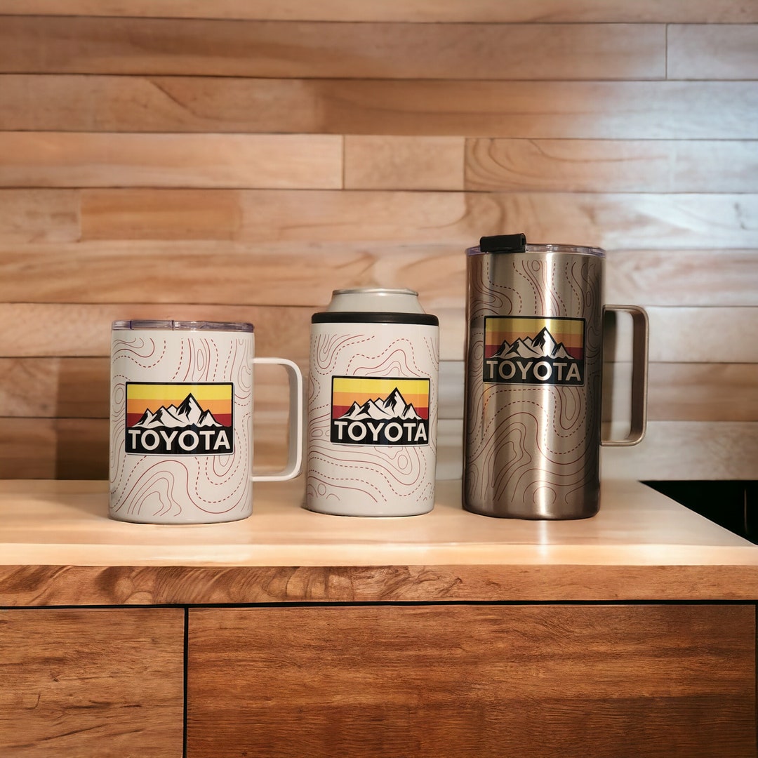 Toyota Mountains Heritage Logo Stripes Insulated Coffee Mug Tumbler ...