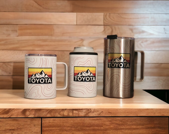 Toyota Mountains Heritage Logo Stripes Insulated Coffee Mug Tumbler ...