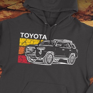 Toyota 4runner Cracked Terrain Heritage Vintage Stripes Lines Hoodie ...