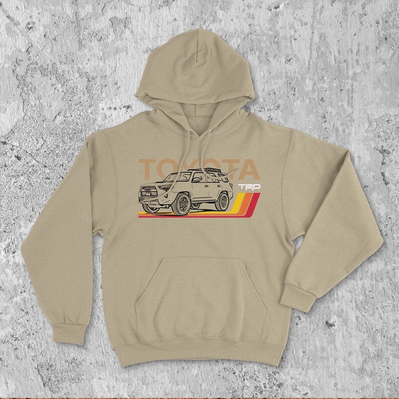Toyota 4runner TRD Classic Stripes Lines Heritage Vintage Hoodie Hooded ...